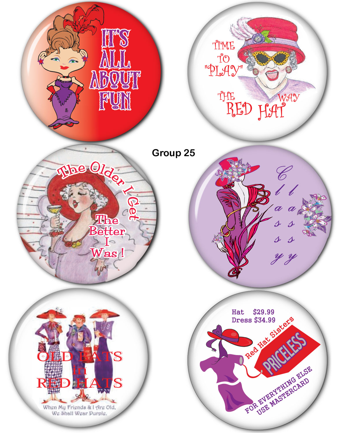Red Hat Button set Group 25