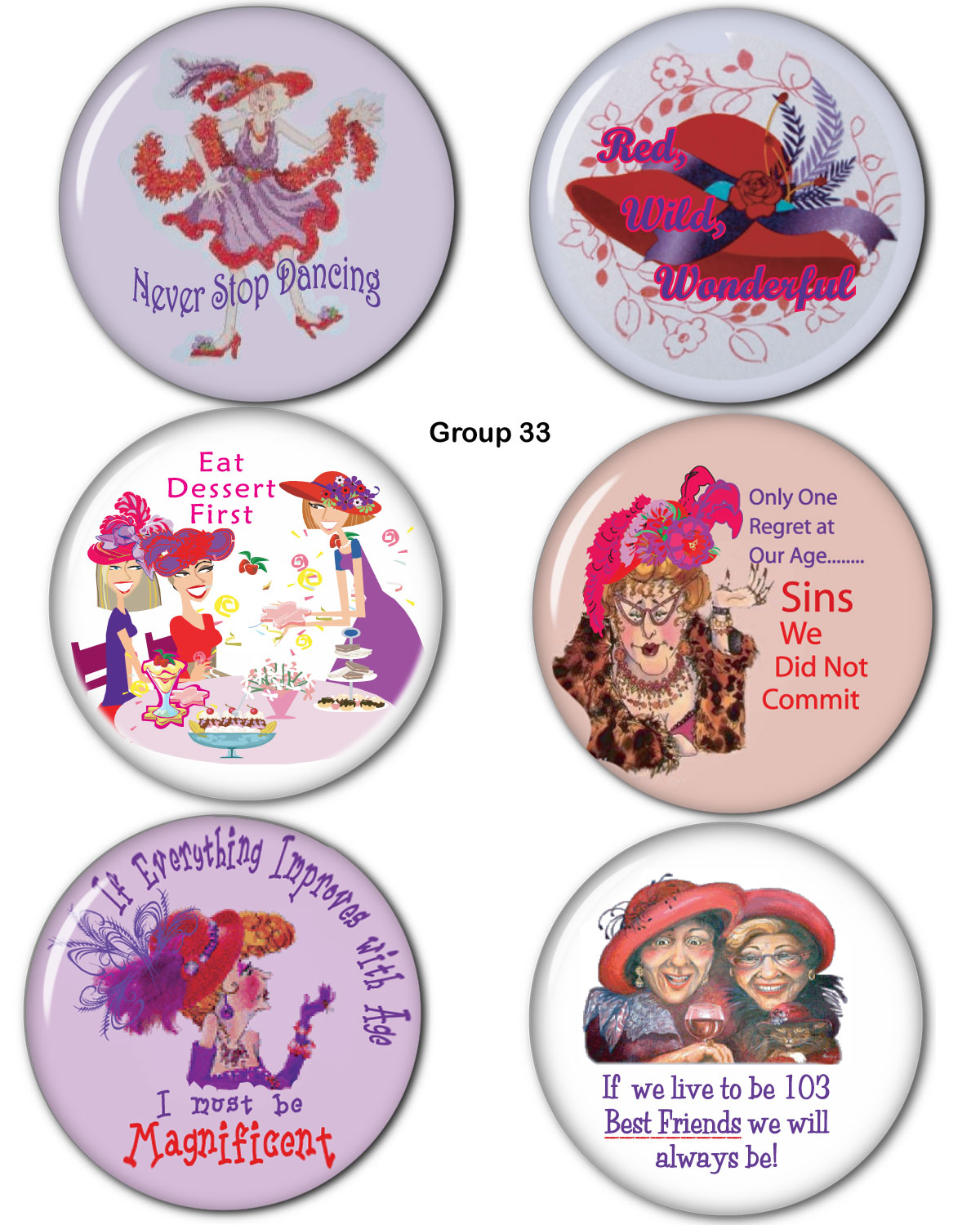 Red Hat Button set Group 33