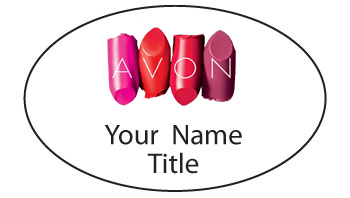 Avon Name Badges / Name Tags with Broken Lipstick Logo